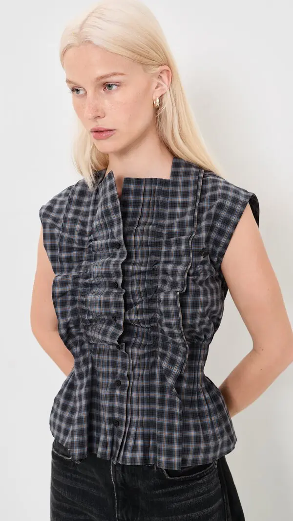 MSGM Plaid Blouse