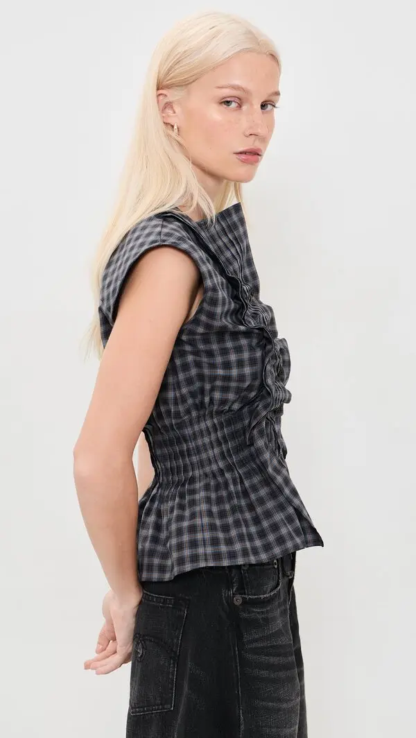 MSGM Plaid Blouse