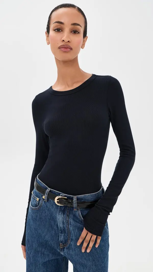Enza Costa Silk Rib Essential Crew Tee