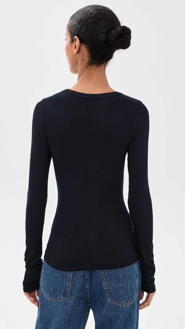 Enza Costa Silk Rib Essential Crew Tee