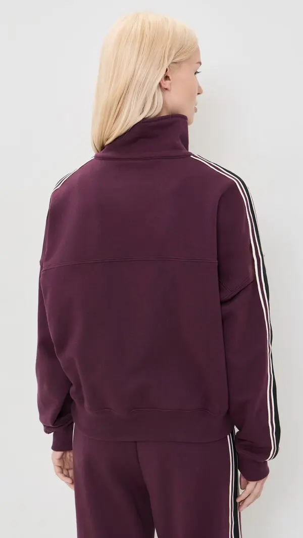 Splits59 Goldie French Terry Oversized Half Zip Sweatshirt - Dark Cherry/black