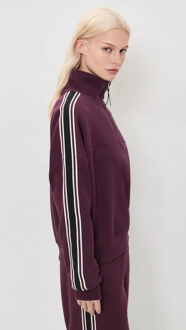Splits59 Goldie French Terry Oversized Half Zip Sweatshirt - Dark Cherry/black