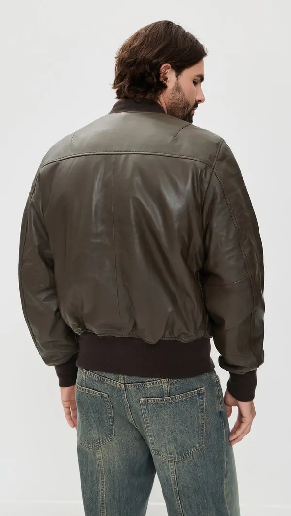 Alpha Industries Leather Ma-1 Heritage Fit Flight Jacket