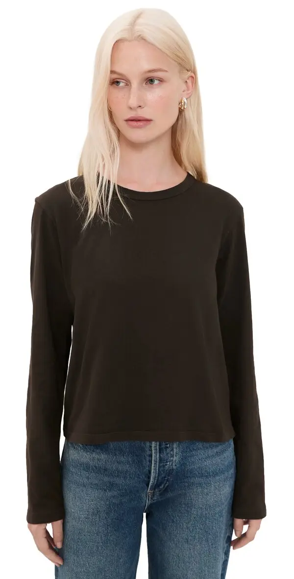 LESET Margo Long Sleeve Tee - Chocolate