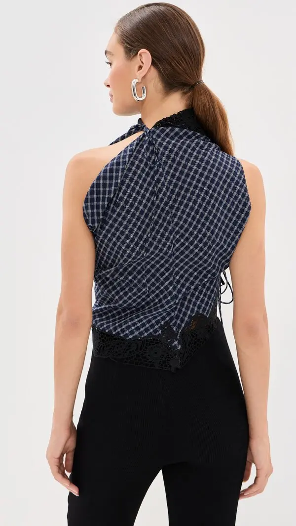 Christopher Esber Embroidered Handkerchief Envelope Scarf Top