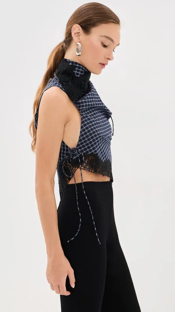 Christopher Esber Embroidered Handkerchief Envelope Scarf Top