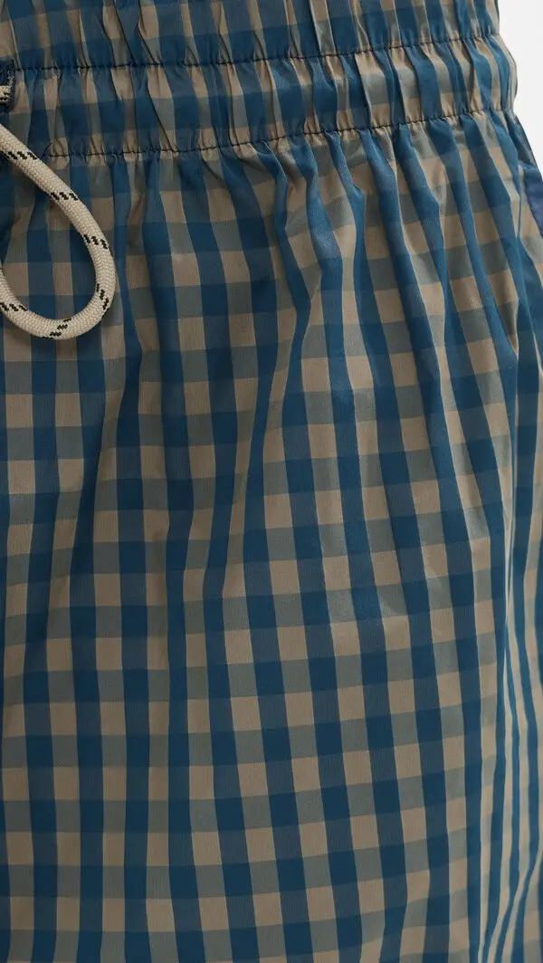 LE BOP Marcella Barrel Pants - Brown/blue Gingham