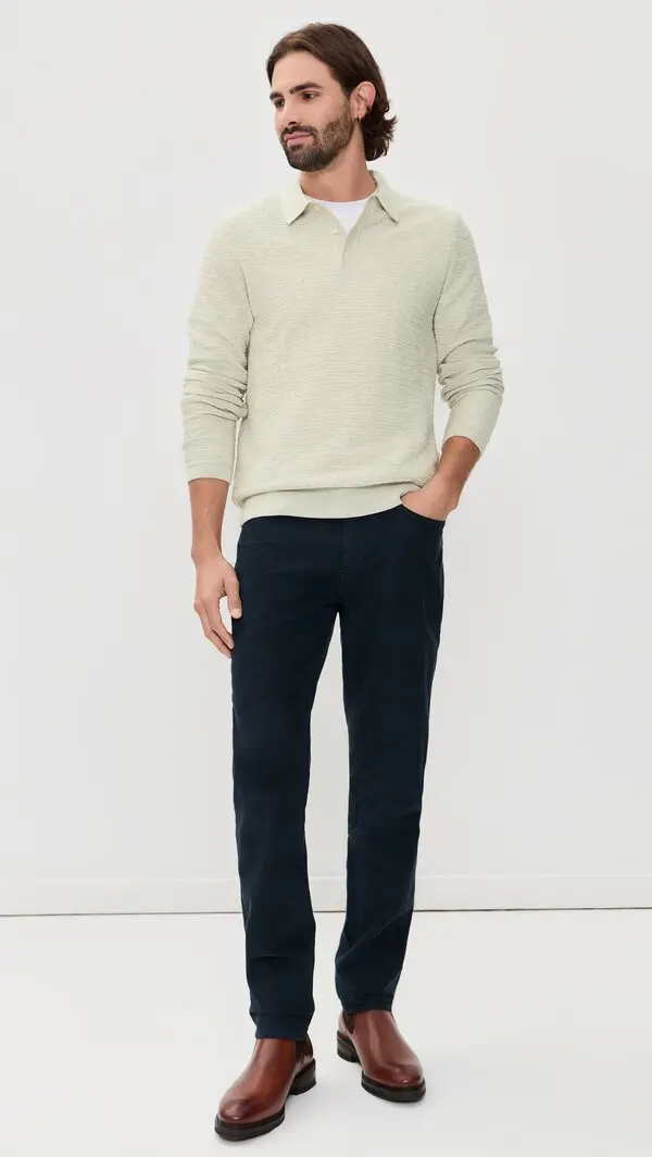 Billy Reid Long-sleeve Lachlan Links Polo Sweater
