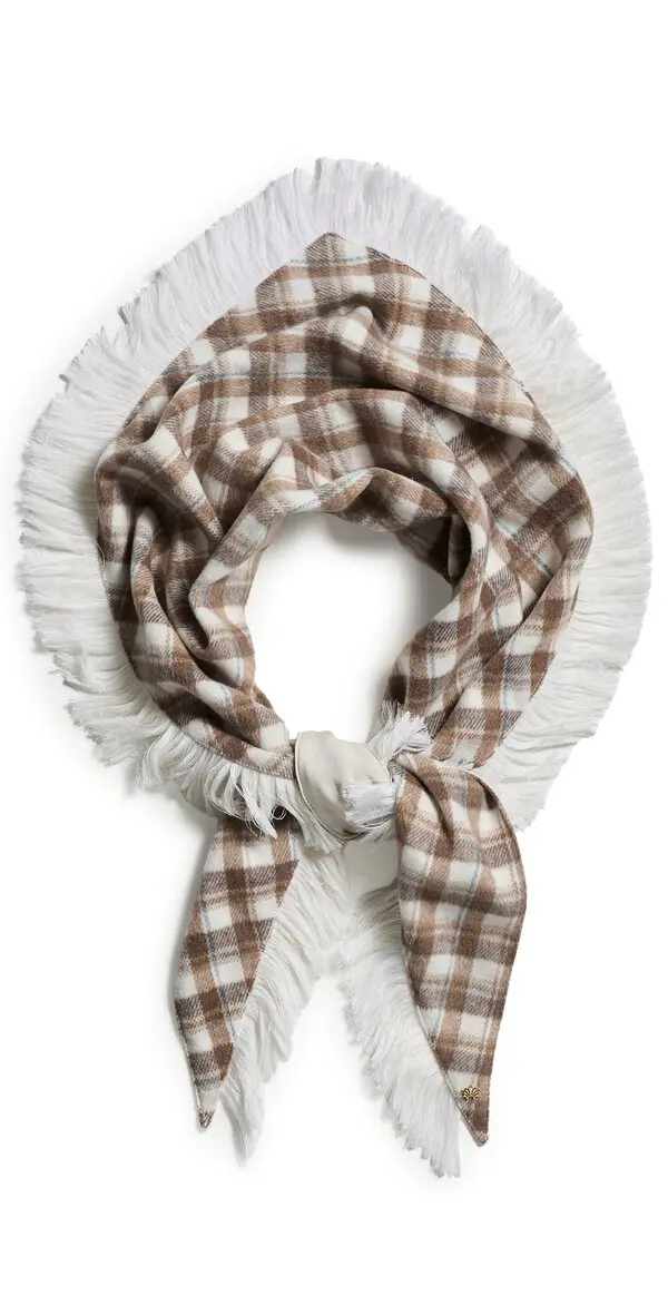 Lele Sadoughi Plaid Triangle Scarf - Walnut