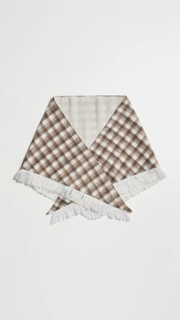 Lele Sadoughi Plaid Triangle Scarf