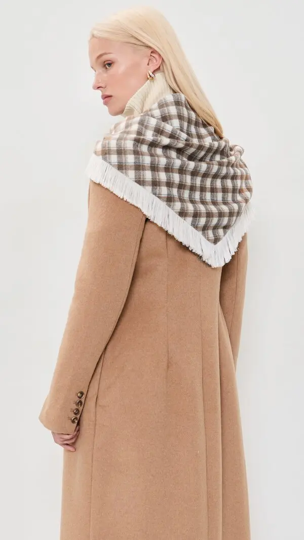 Lele Sadoughi Plaid Triangle Scarf