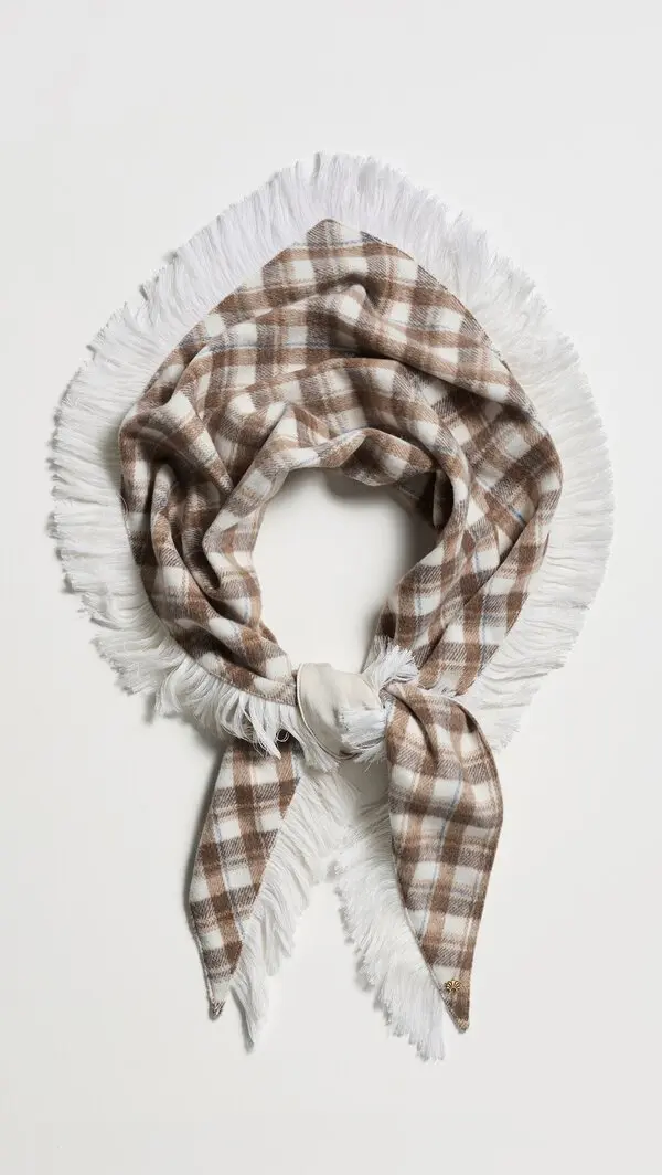 Lele Sadoughi Plaid Triangle Scarf