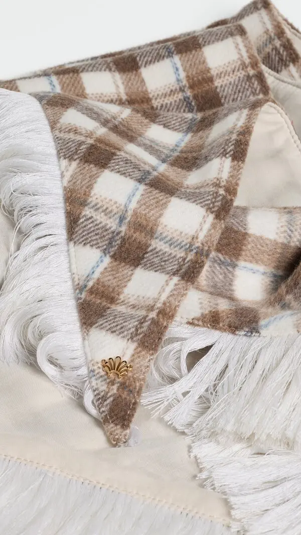 Lele Sadoughi Plaid Triangle Scarf