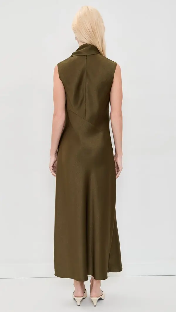 Vince Draped Scarf Tie Sleeveless Dress