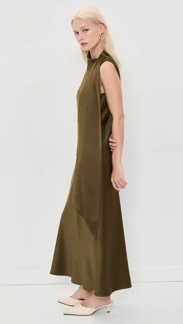 Vince Draped Scarf Tie Sleeveless Dress