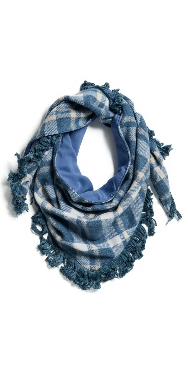 Lele Sadoughi Plaid Triangle Scarf - Cornflower