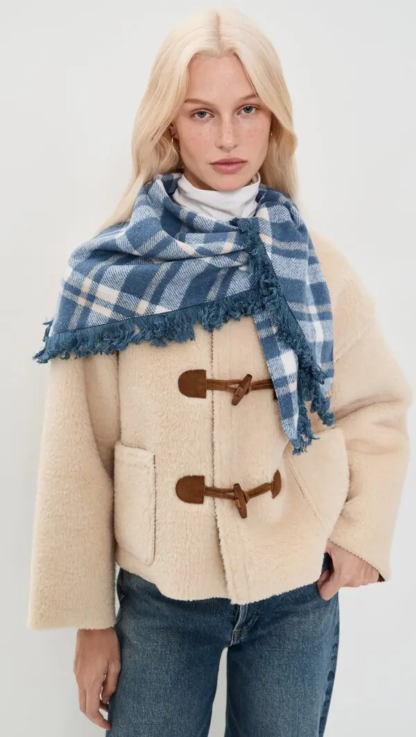 Lele Sadoughi Plaid Triangle Scarf