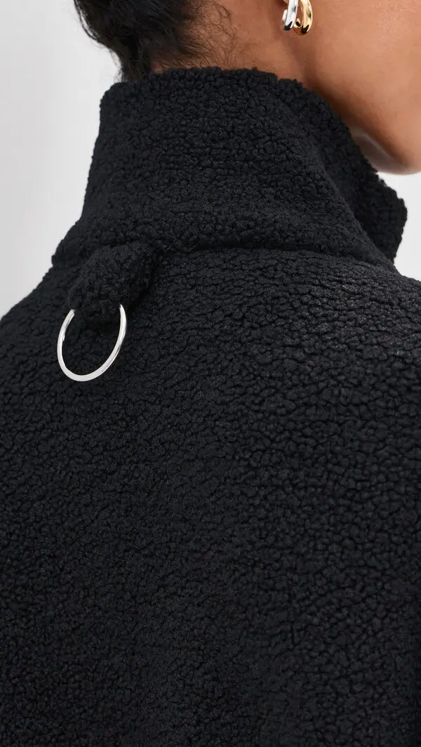 Tibi Cozy Fleece Cubic Zipup Bomber Jacket