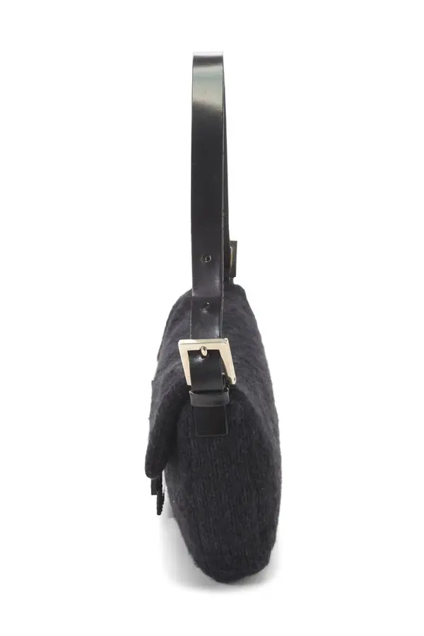 Fendi Grey Knit Baguette Bag