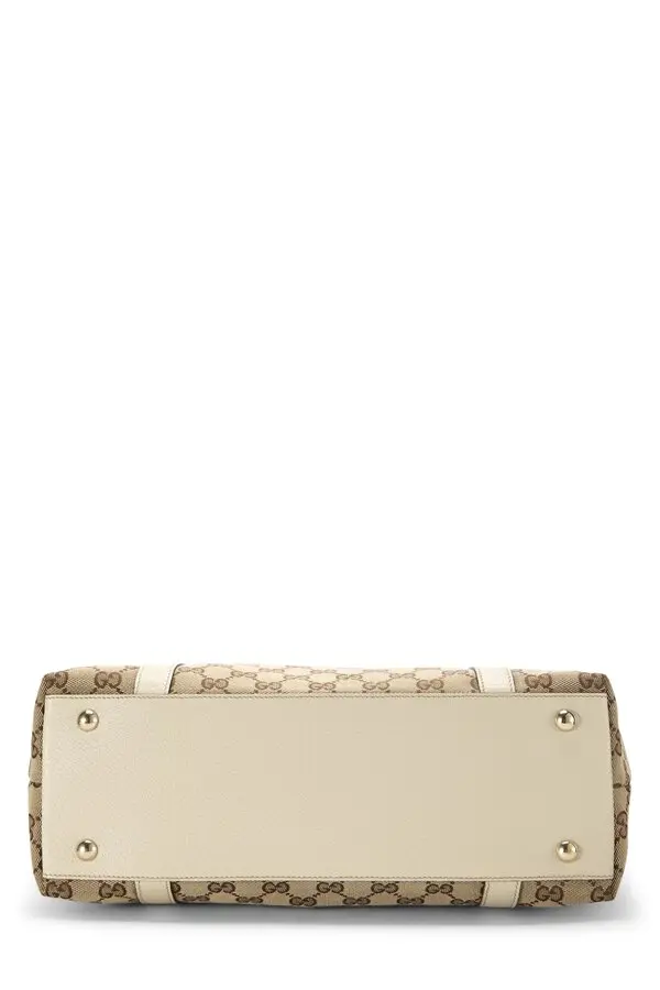 Gucci Cream Original Gg Canvas Abbey Zip Tote