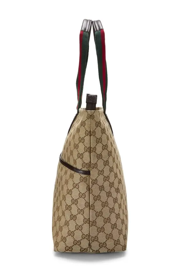 Gucci Original Gg Canvas Web Zip Diaper Bag