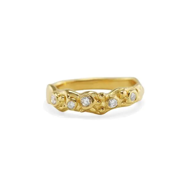 ISLA SILVER Organic Five Diamond Ring - Gold