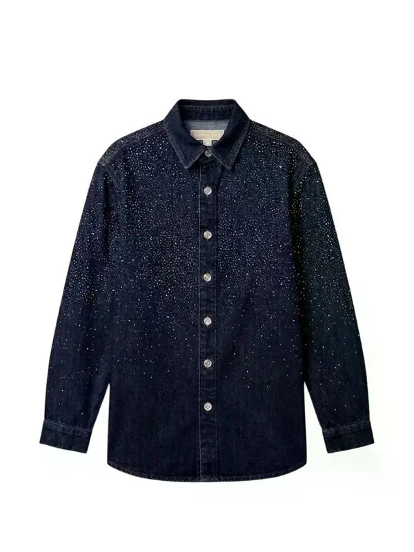 TWENTY FOURHAITCH Rhinestone-embellished Denim Shirt