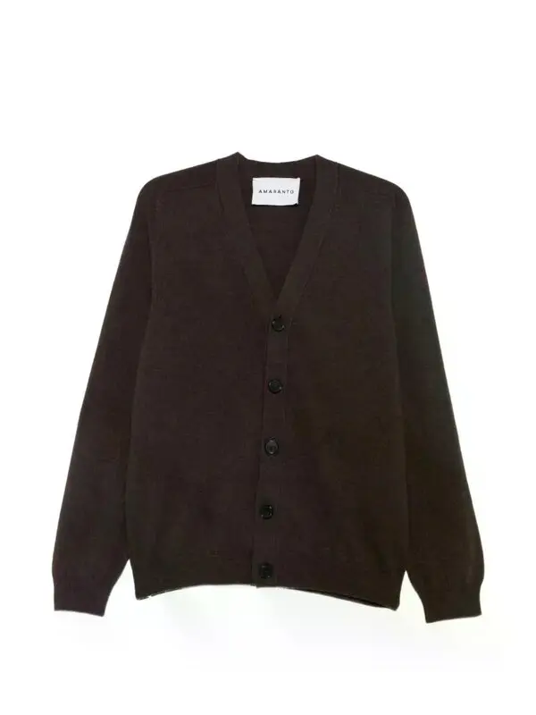 AMARANTO V-neck Button-up Cardigan - Brown