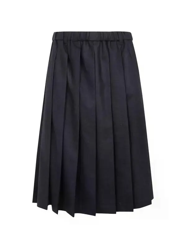 Aspesi Pleated Wool Midi Skirt - Brown