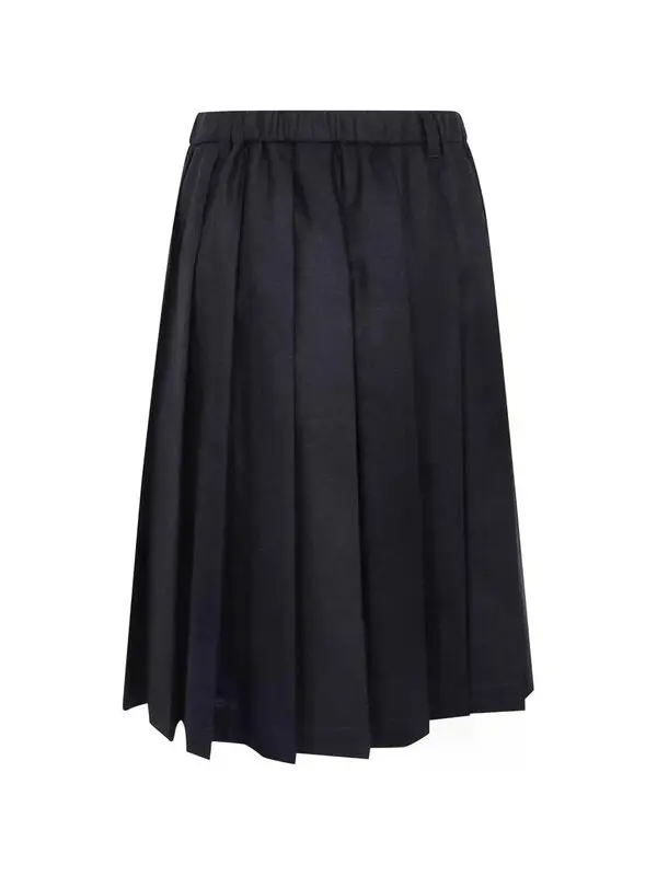 Aspesi Pleated Wool Midi Skirt