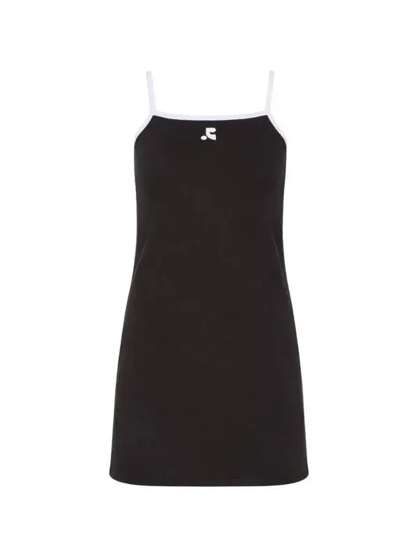 REST & RECREATION Logo-print Contrast-trim Mini Dress