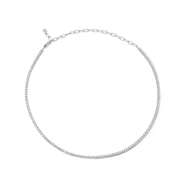 BY EDA DOGAN Dainty Tennis Choker - Silver