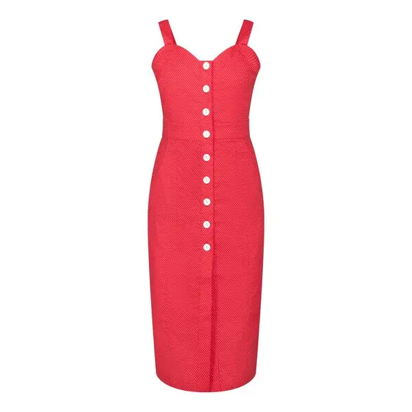 DEER YOU Queenie Sweetheart High Waisted Dress - Red