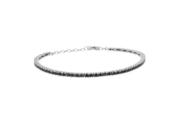 BY EDA DOGAN Black Baguette Stone Tennis Bracelet