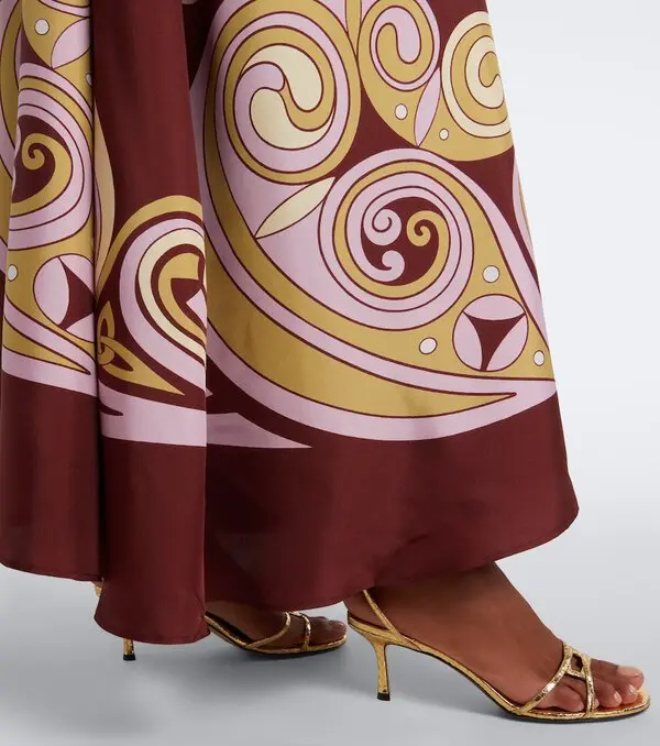 La DoubleJ Muumuu Belted Printed Silk Twill Kaftan