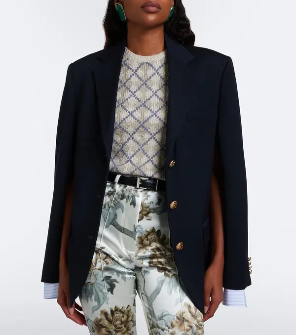 Acne Studios Layered Wool Blazer - Blue