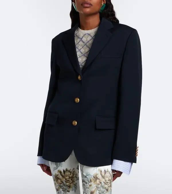 Acne Studios Layered Wool Blazer - Blue