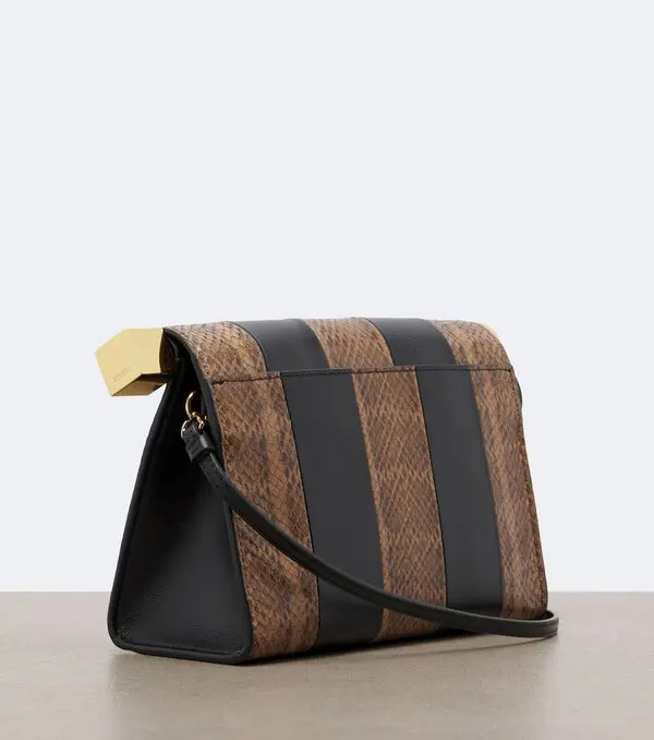 Jacquemus Rond Carré Snake-effect Leather Clutch