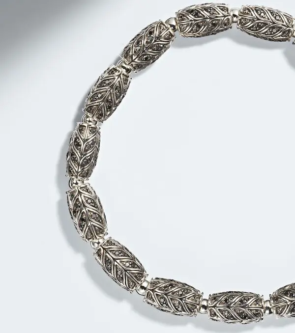 David Yurman Chevron Sterling Bracelet With Diamonds