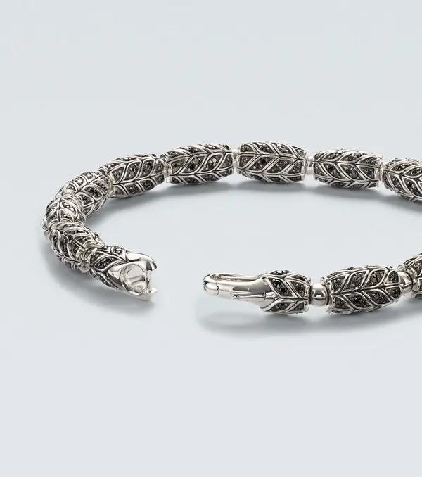 David Yurman Chevron Sterling Bracelet With Diamonds