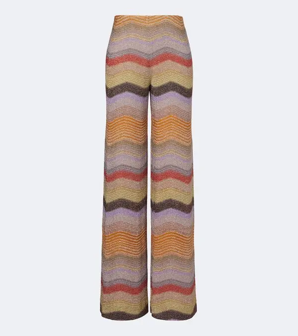Missoni Wave Lamé Wide-leg Pants