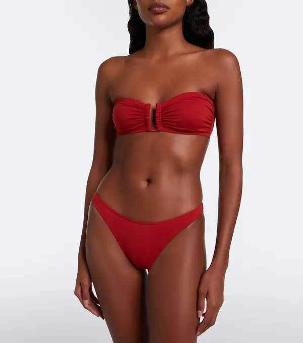 ERES Show Ruched Bikini Top - Red