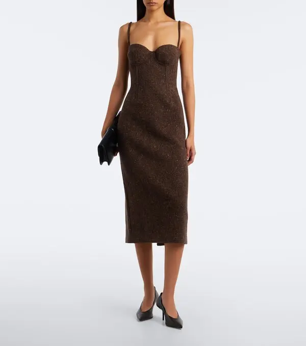 Ralph Lauren Jocey Wool And Cashmere-blend Midi Dress