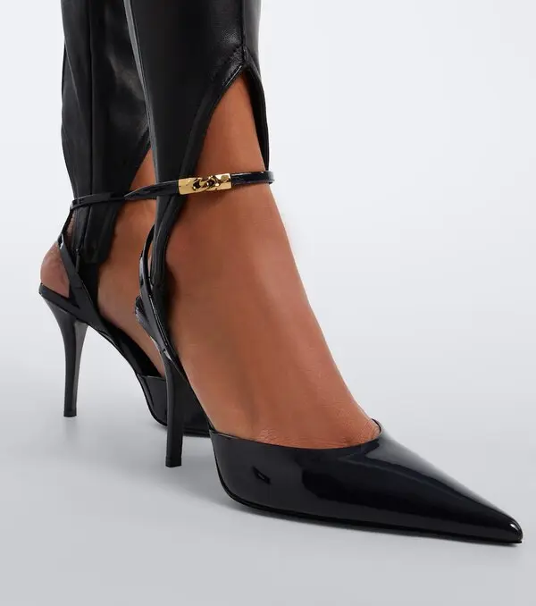 Balmain Patent Leather Slingback Pumps