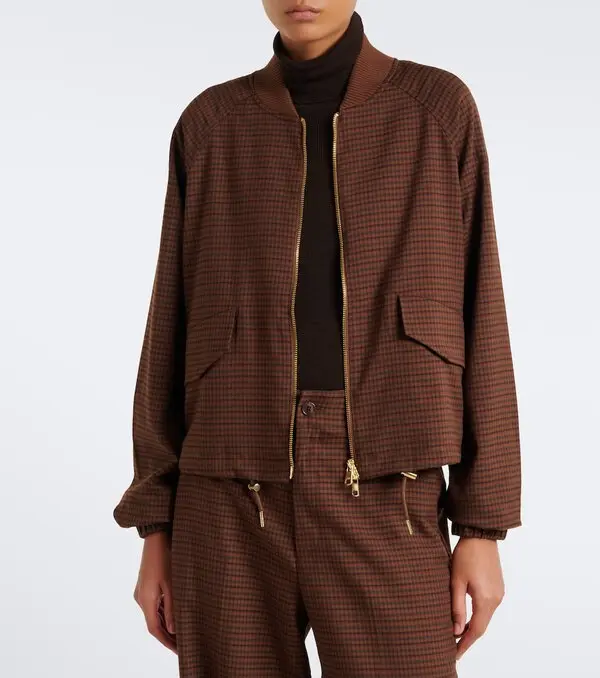 Varley Keagan Checked Twill Bomber Jacket