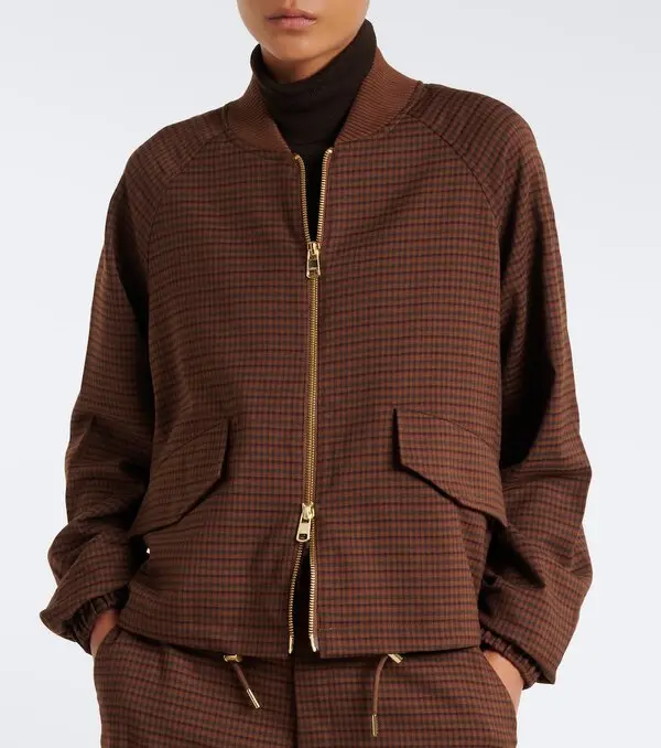 Varley Keagan Checked Twill Bomber Jacket