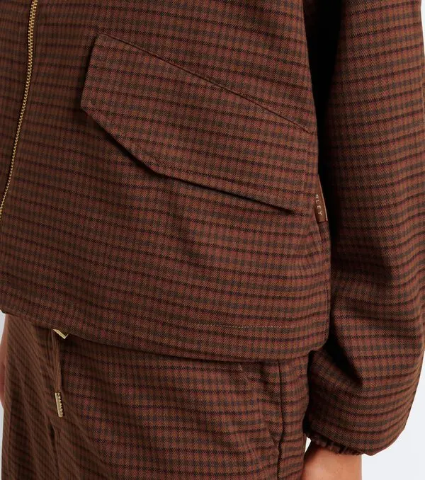 Varley Keagan Checked Twill Bomber Jacket