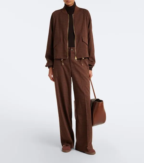 Varley Keagan Checked Twill Bomber Jacket