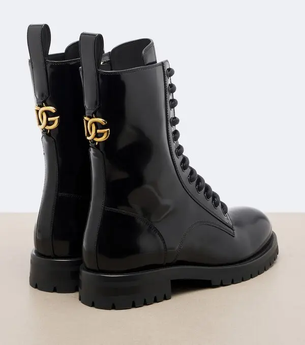Dolce & Gabbana Dg Leather Lace-up Boots