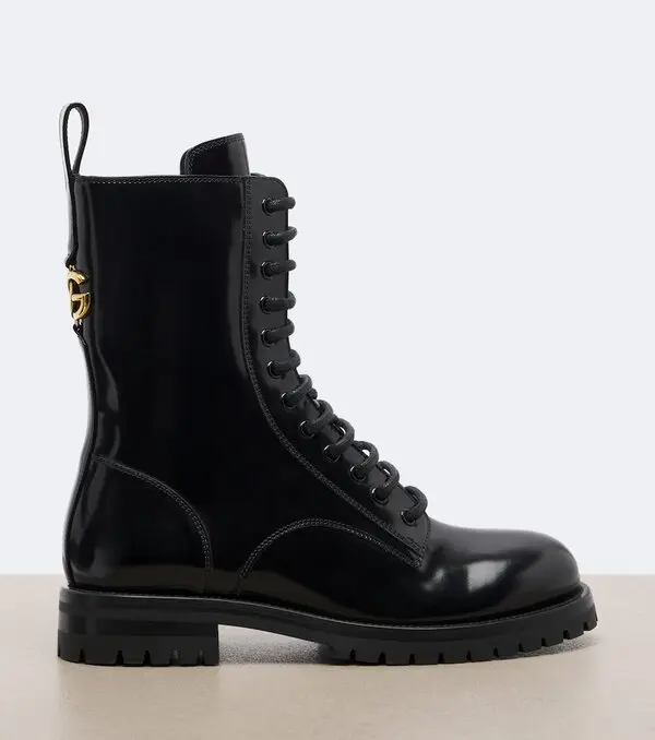 Dolce & Gabbana Dg Leather Lace-up Boots